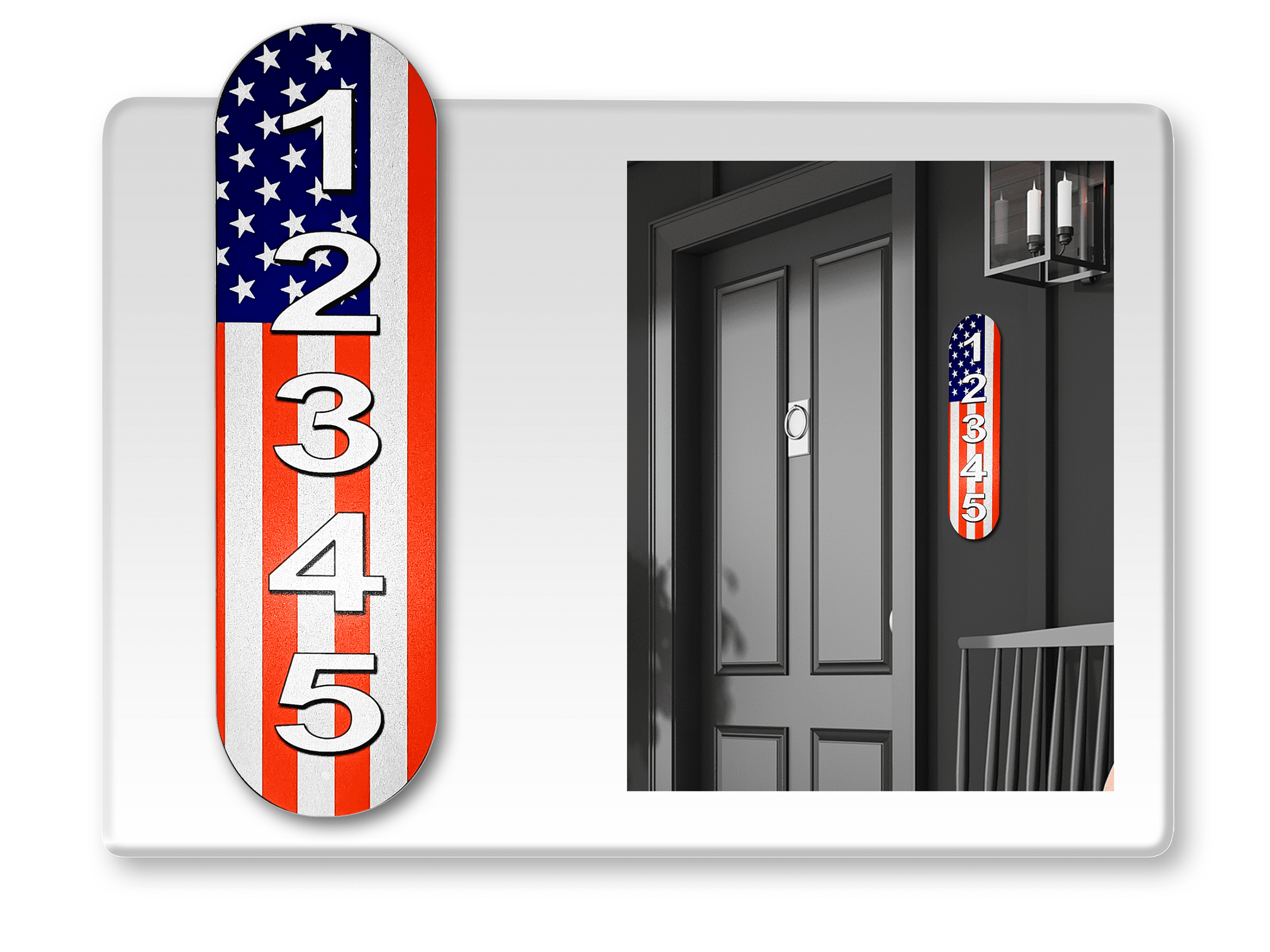 Reflective House Address Number Plaque, Custom Vertical Mailbox Number ...