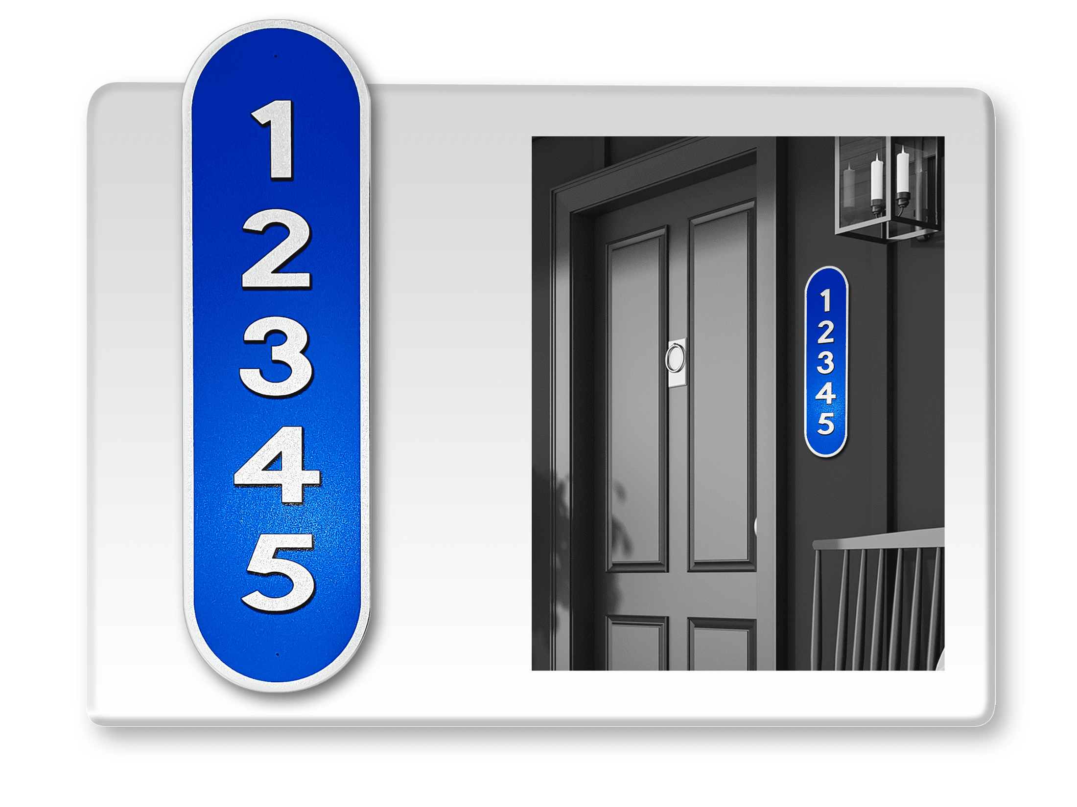 Reflective House Address Number Plaque, Custom Vertical Mailbox Number ...
