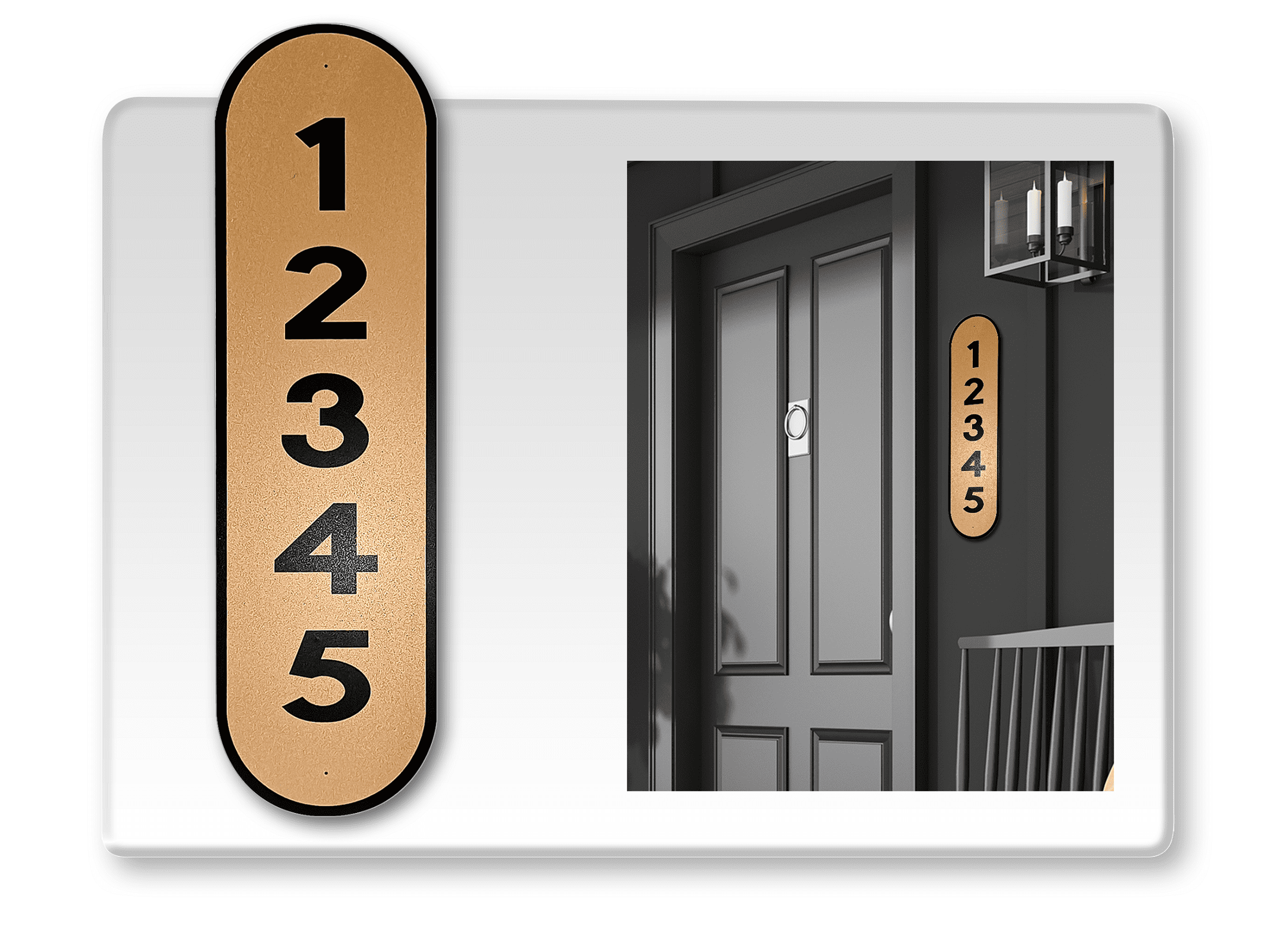 Reflective House Address Number Plaque, Custom Vertical Mailbox Number ...