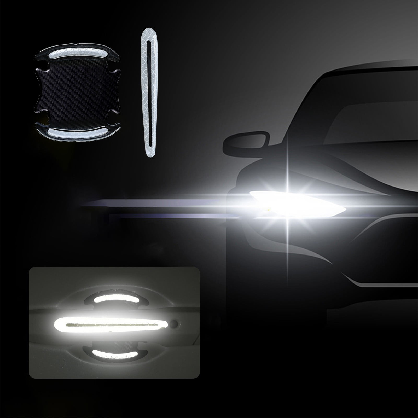 Reflective Invisible Door Bowl Handle Sticker, Car Door Handle ...