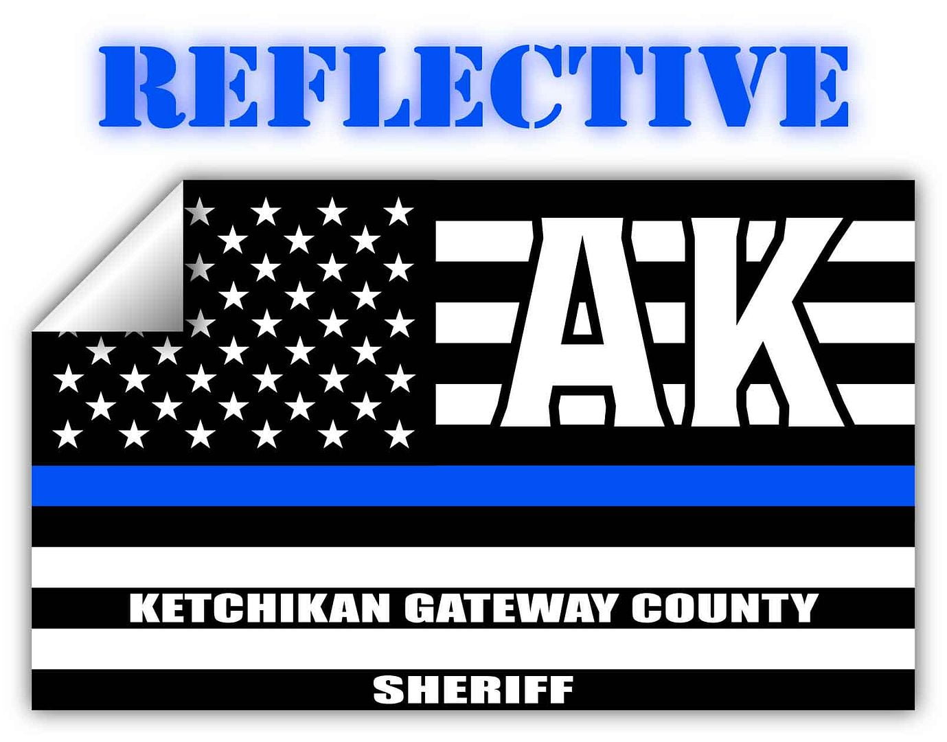 Reflective Ketchikan Gateway County Alaska AK Thin Blue Line Stealthy ...