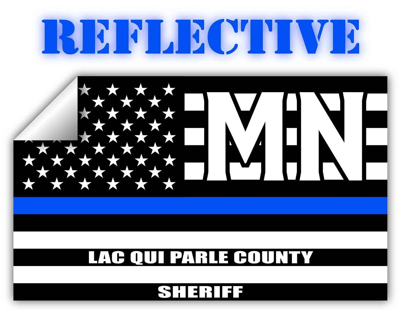Reflective Lac qui Parle County Minnesota MN Thin Blue Line Stealthy ...