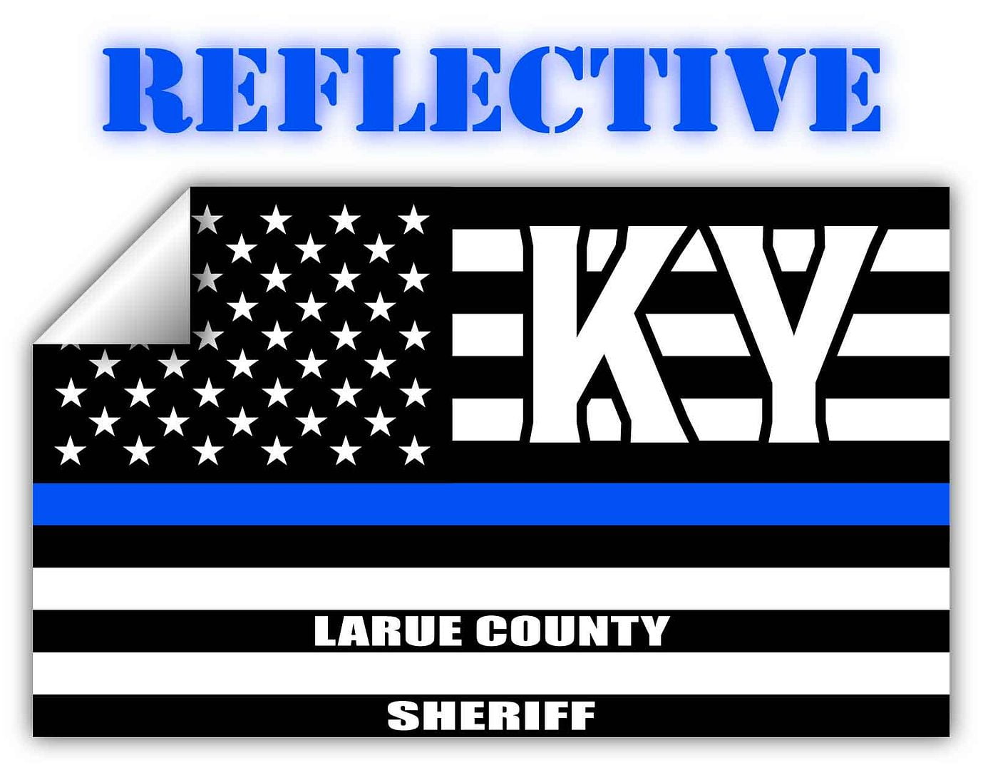 Reflective Larue County Kentucky KY Thin Blue Line Stealthy Old Glory ...