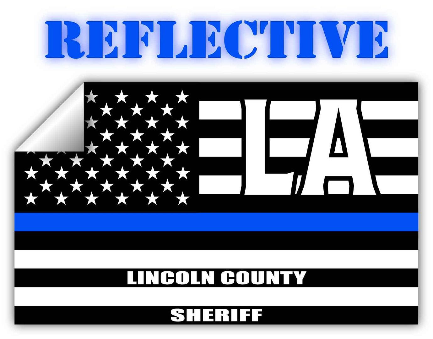 Reflective Lincoln County Louisiana LA Thin Blue Line Stealthy Old ...