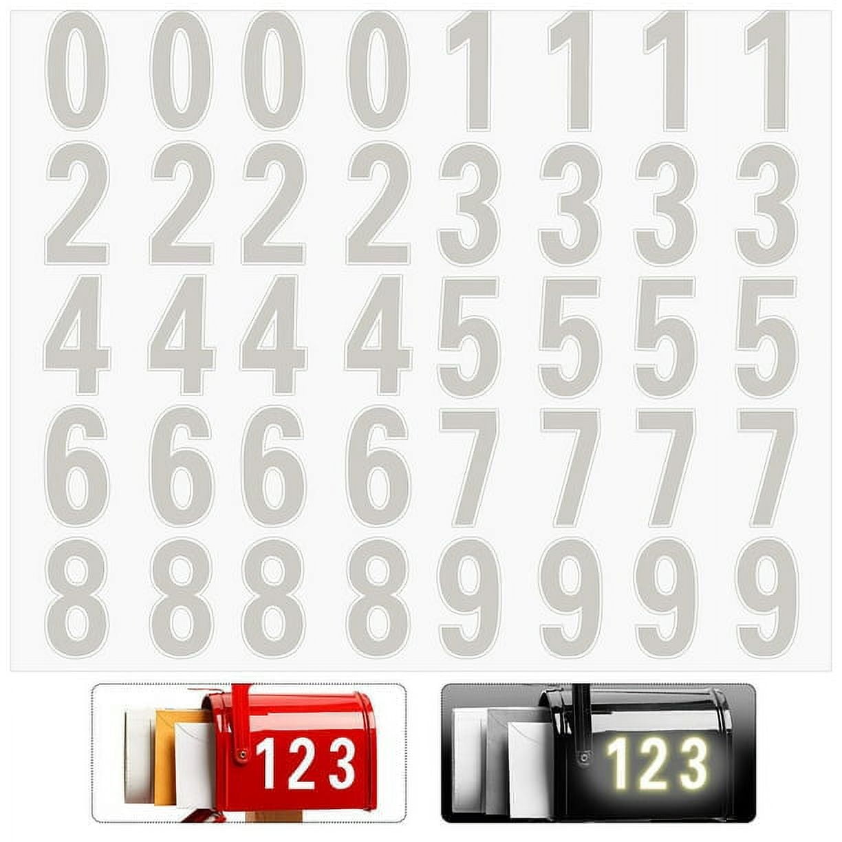 Reflective Mailbox Numbers for Outside, 0-9 Reflective Number Stickers ...