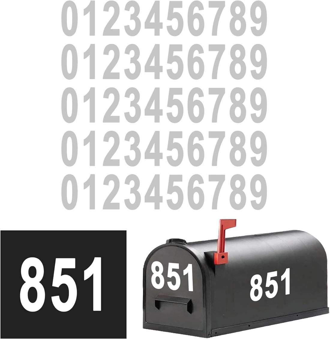 Reflective Mailbox Numbers Stickers, Decals, and Die-Cuts in Vinyl ...
