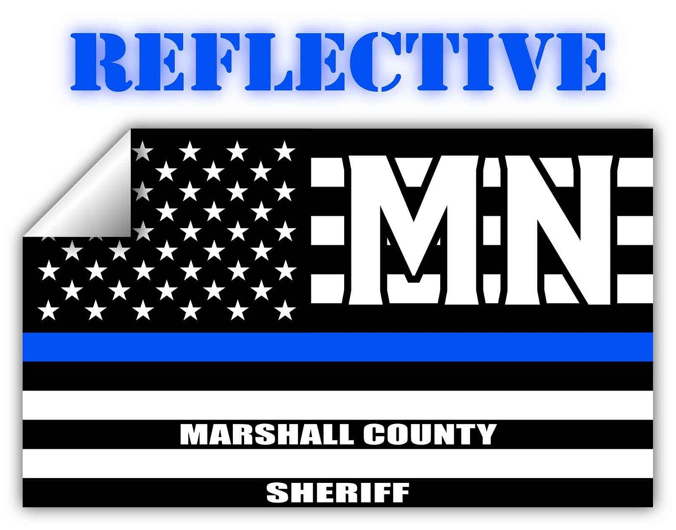 Reflective Marshall County Minnesota MN Thin Blue Line Stealthy Old ...