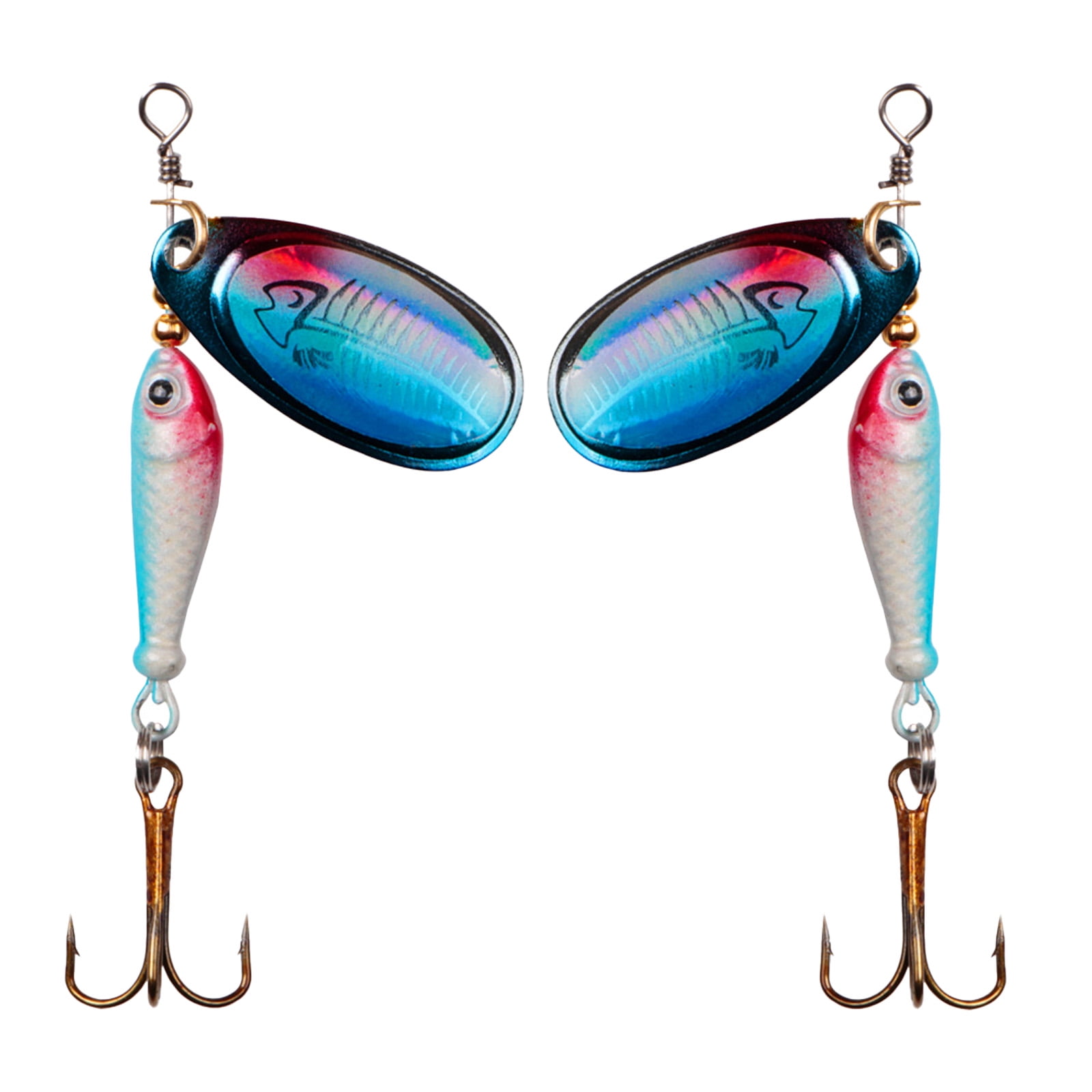 Reflective Metal Spinner Fishing Lures Rotating Action Multiple Color ...