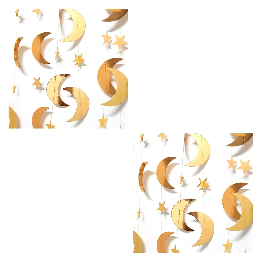 Reflective Moon Star Flags 2pcs Summer stars and moon reflective pull ...