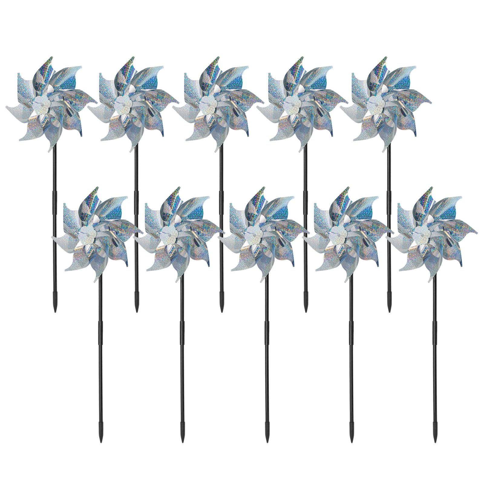 Reflective Pinwheels 10pack,Wind Spinners Outdoor Bird Scare Devices ...