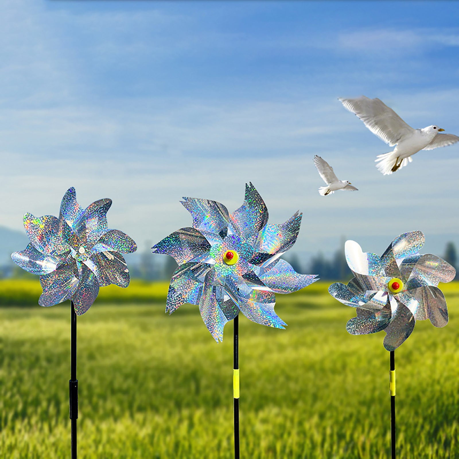 Reflective Pinwheels, Extra Sparkly Pinwheels for Garden Decor ...
