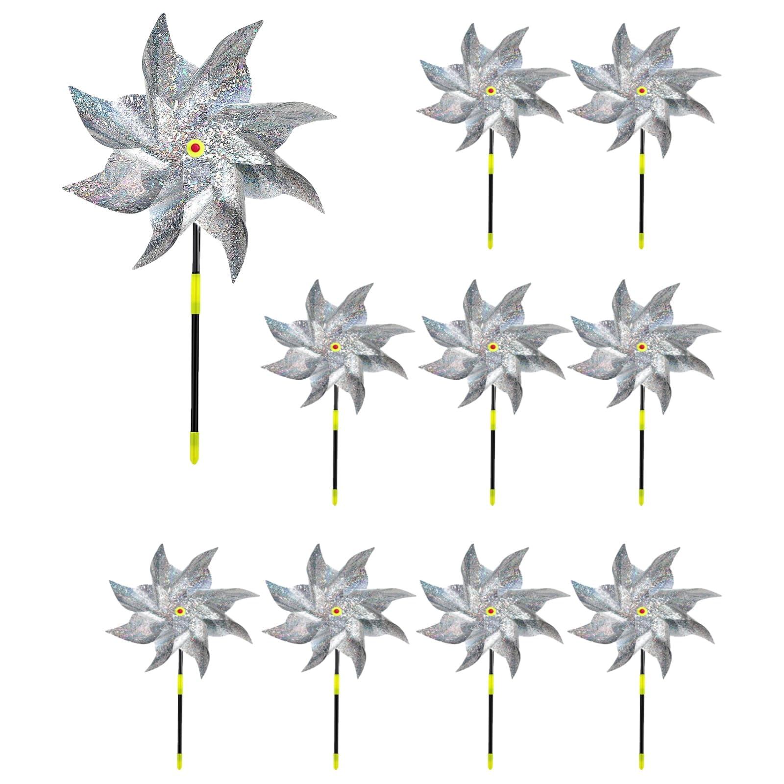 Reflective Pinwheels with Stakes, Extra Sparkly Pinwheel for Garden ...