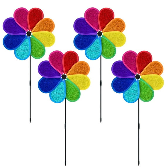 Reflective Pinwheels for Garden | 11.4 Inch Bird Deterrent Wind ...