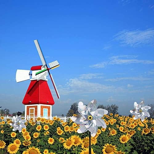 Reflective Pinwheels for Yard and Garden, Pre-Installed Sparkly Blind ...
