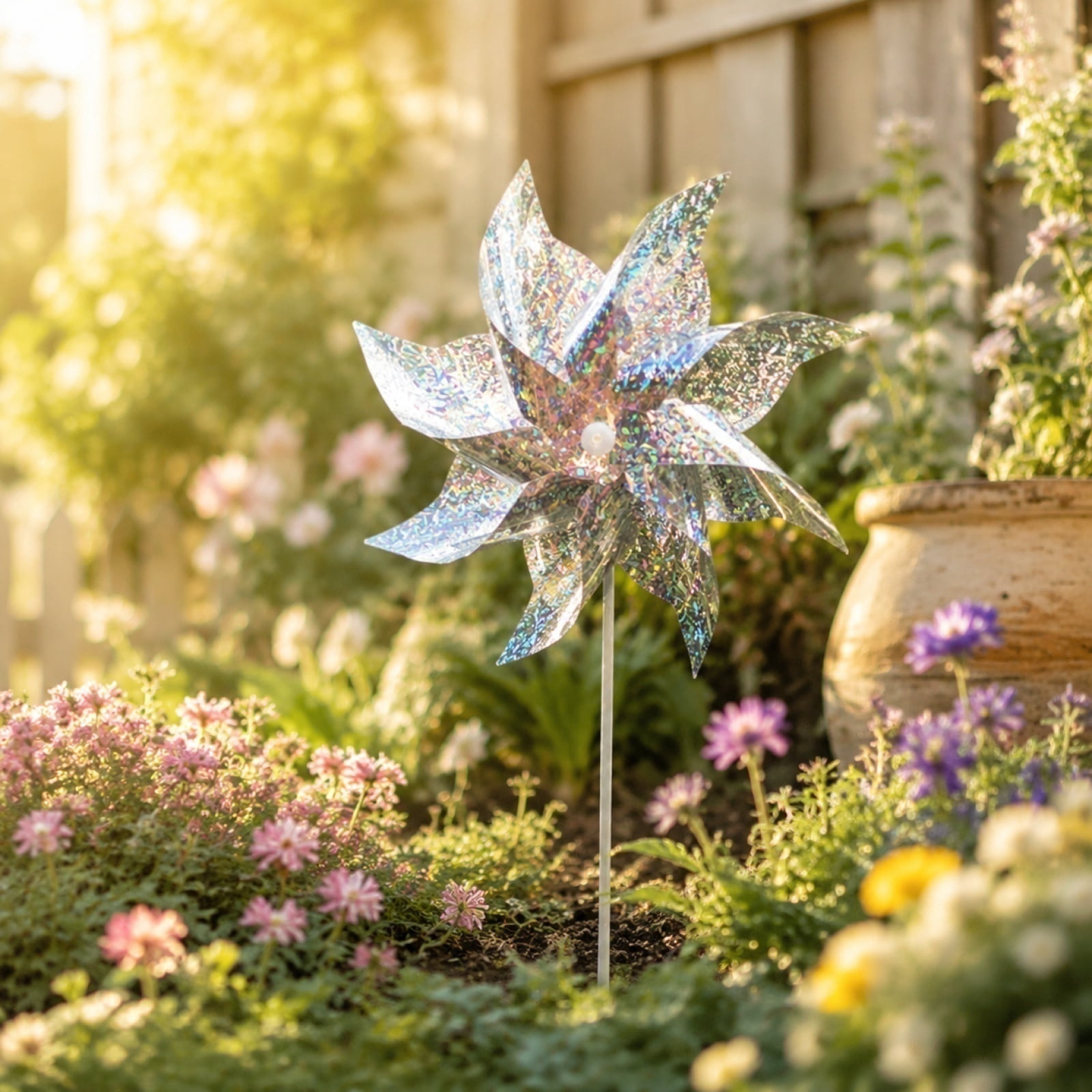 Reflective Pinwheels for Yard and Garden, Scare Birds Away for Garden ...