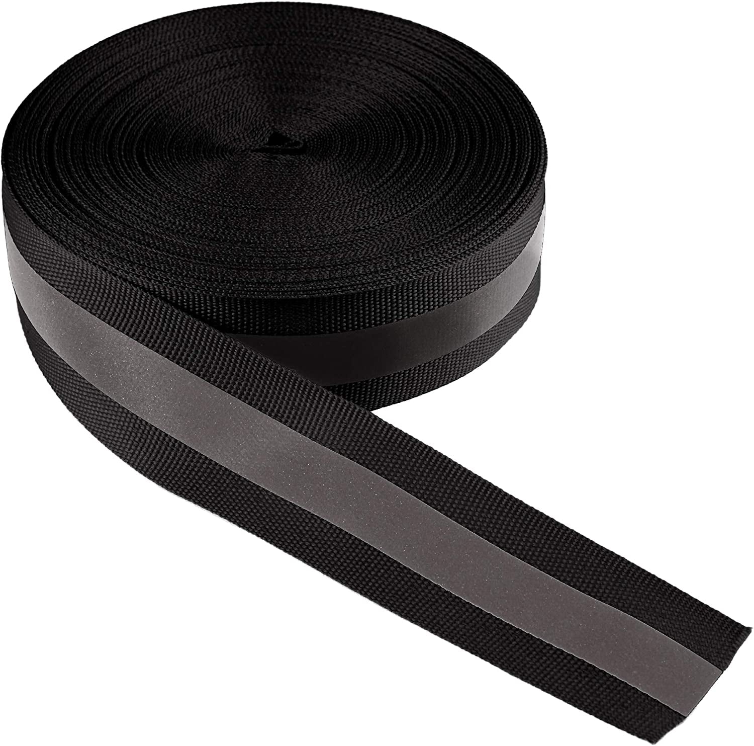 Reflective Ribbon Sew On Tape High Visibility 1” x 50 Ft Nylon Silver ...