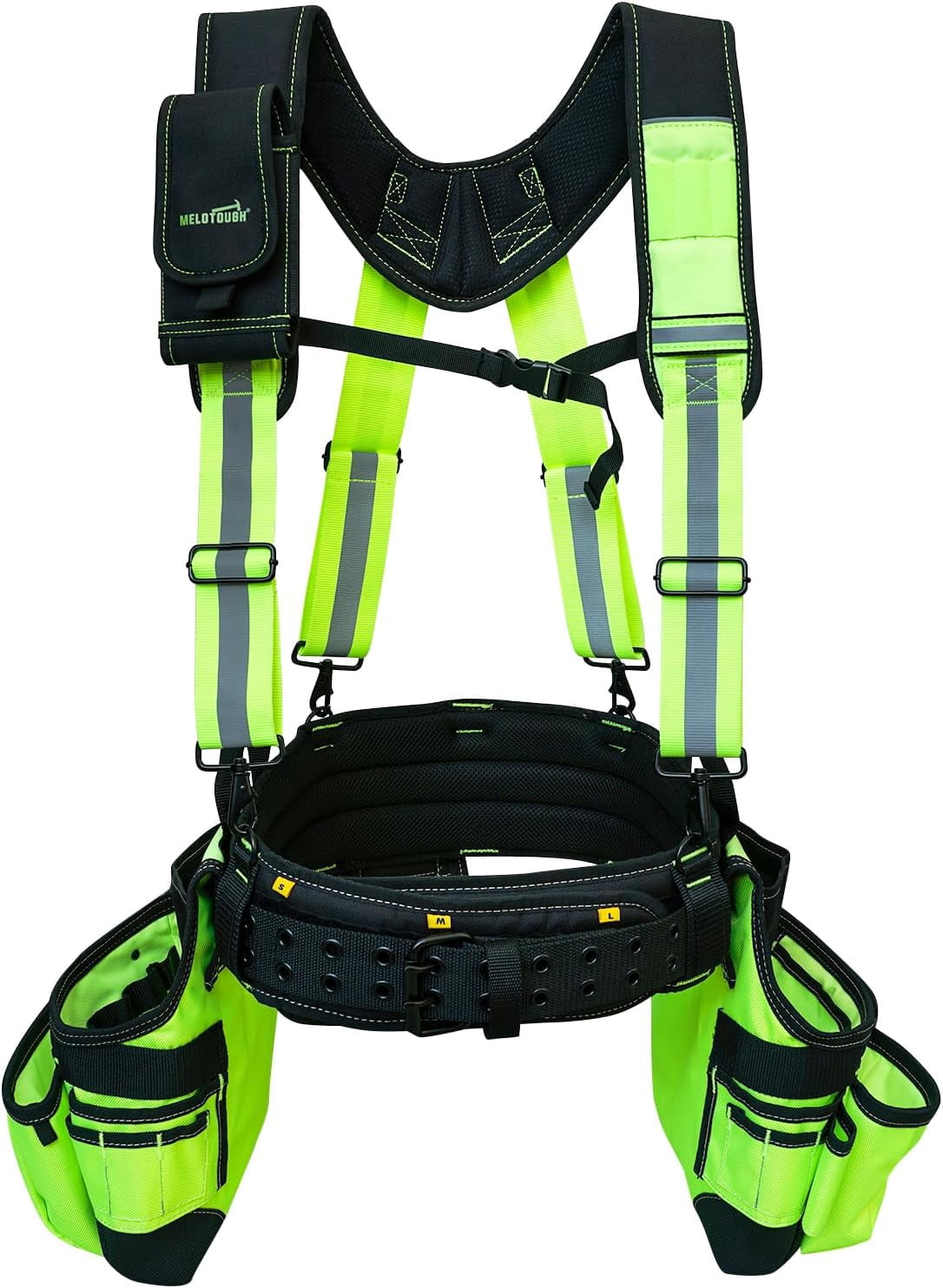 Reflective Safety Tool Belt with Suspenders Hi Vis Bag Construction ...