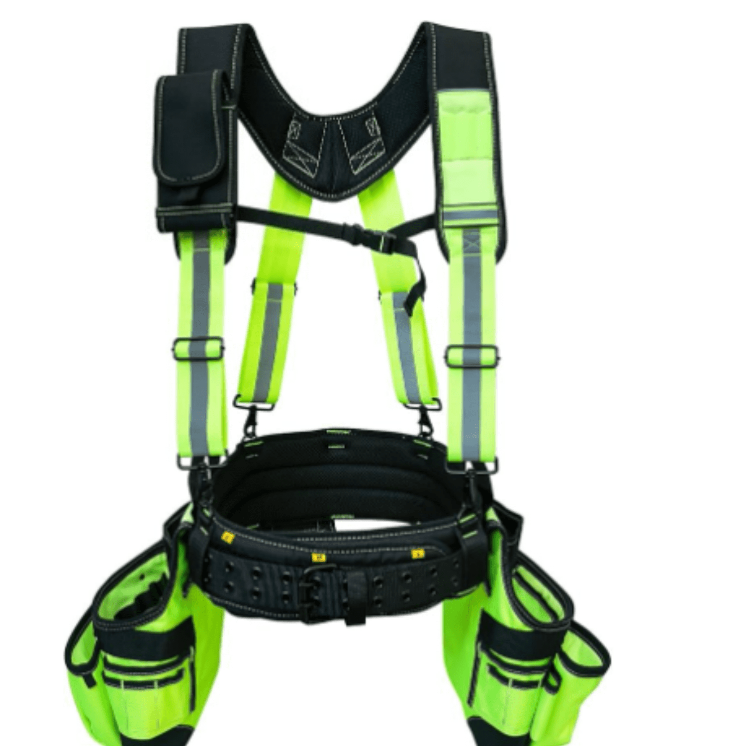Reflective Safety Tool Belt with Suspenders Hi Vis Tool Bag Suspenders ...