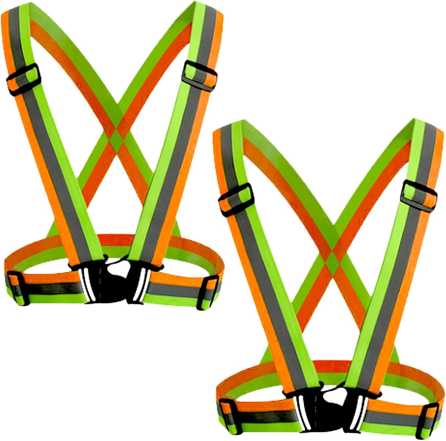 Reflective Safety Vest 2pcs - High Visibility Vest Adjustable Straps ...