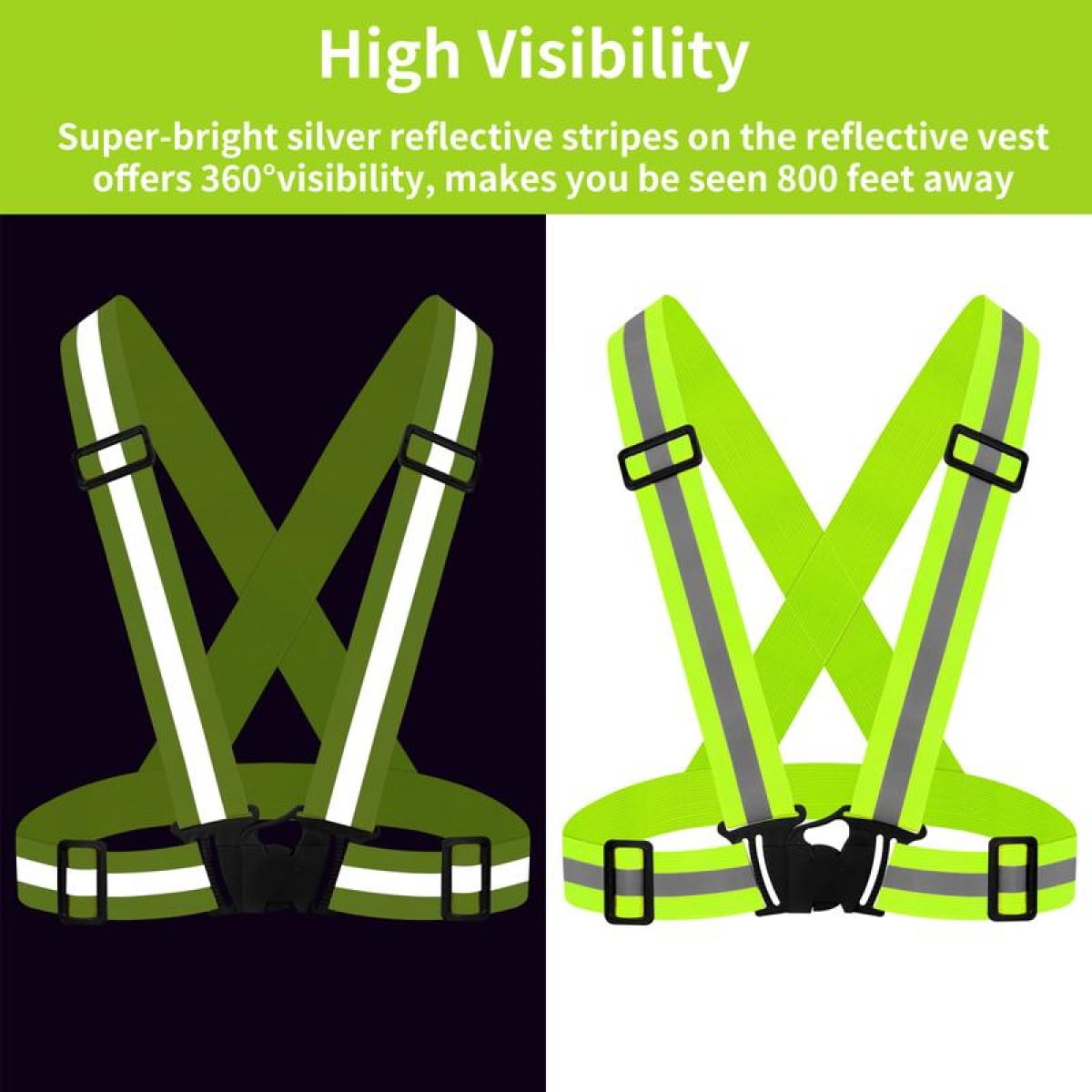 Reflective Safety Vest - High Visibility Vest Adjustable Straps for ...