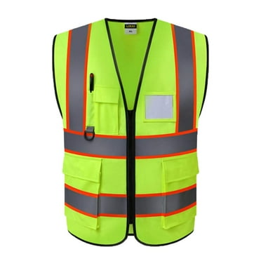 AYKRM Orange High Vis Reflective Safety Vest for Women Men Security ...