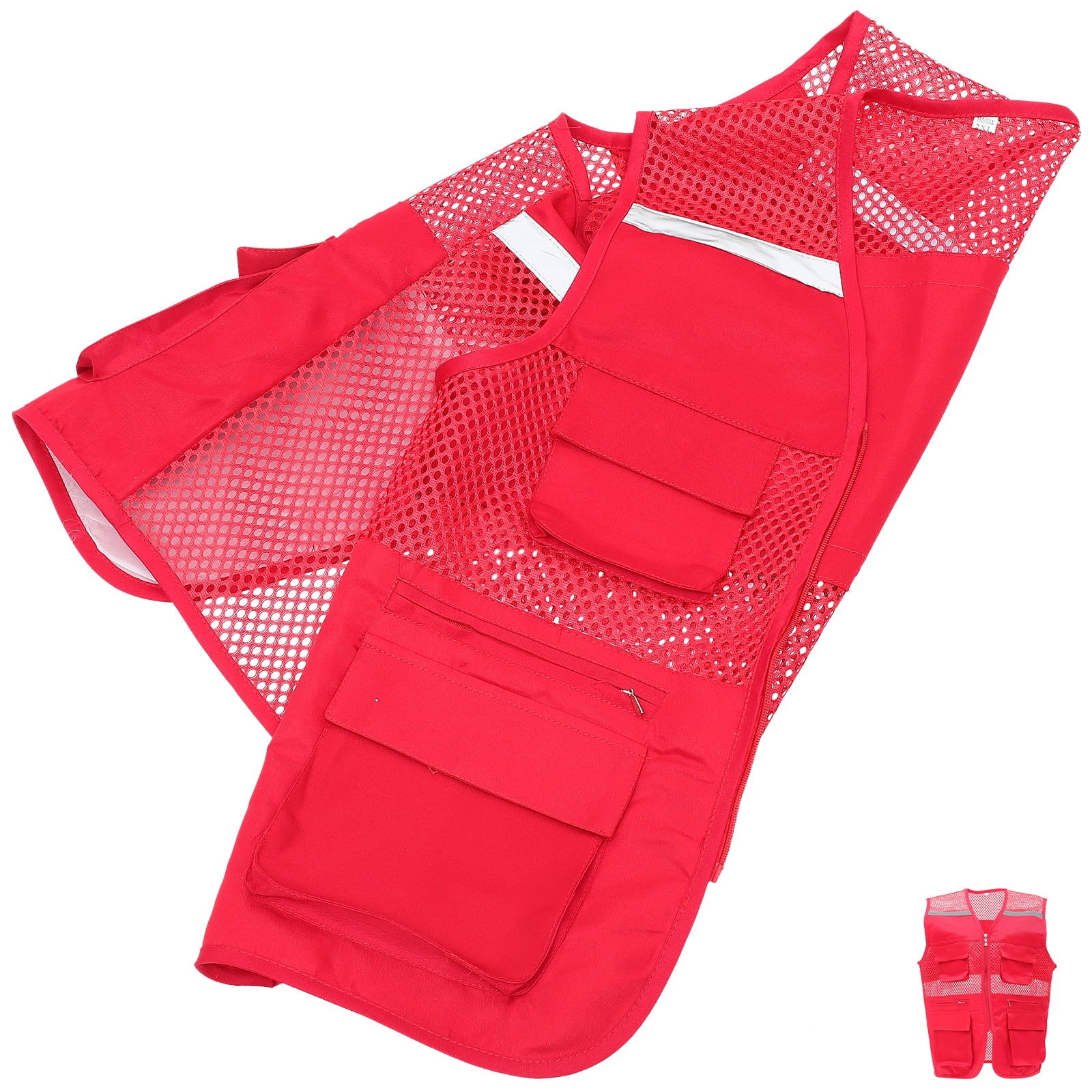 Reflective Safety Vest Portable for Men Tank Tops Red Running Fishing ...
