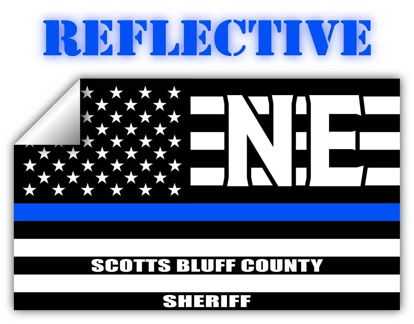 Reflective Scotts Bluff County Nebraska NE Thin Blue Line Stealthy Old ...