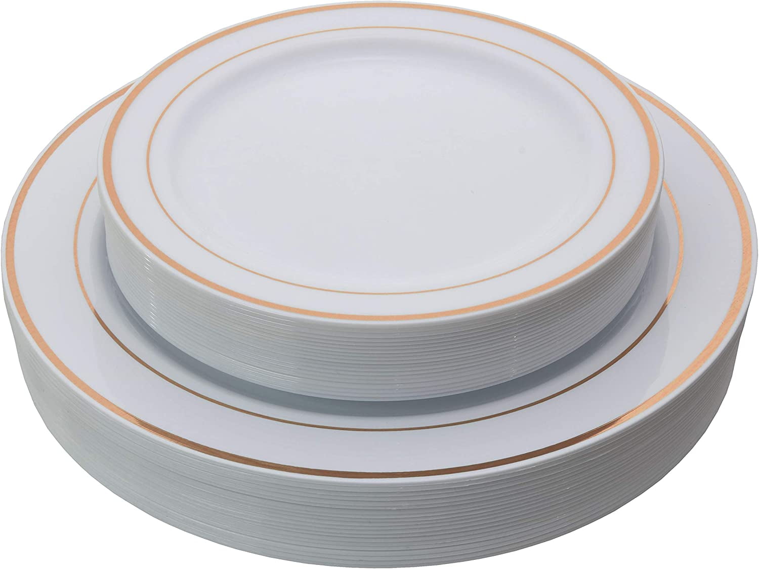Reflective (Silver Line) Plastic Plates-60 Peices Premium Heavyweight ...