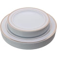 Reflective (Silver Line) Plastic Plates-60 Peices Premium Heavyweight ...
