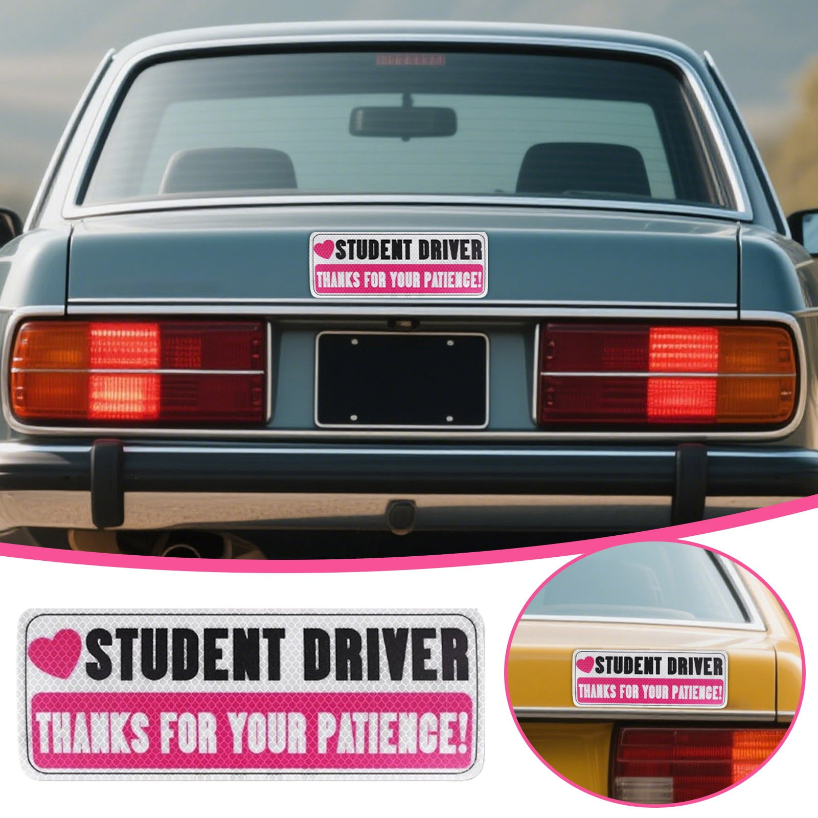 Reflective Sticker For Car Sticker Color Grid Student Driver Internship ...