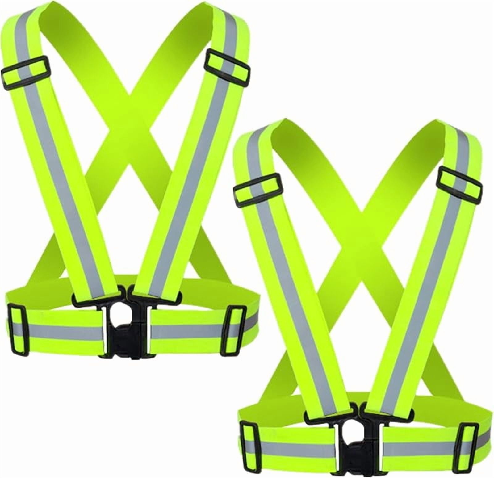 Reflective Strap Safety Vest Gear - 2-10 Pack Adjustable High Visible ...