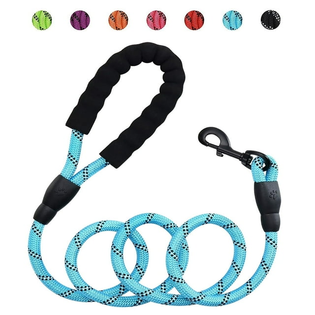 Reflective Strong Rope Dog Leash with Comfortable Padded Handle Heavy ...
