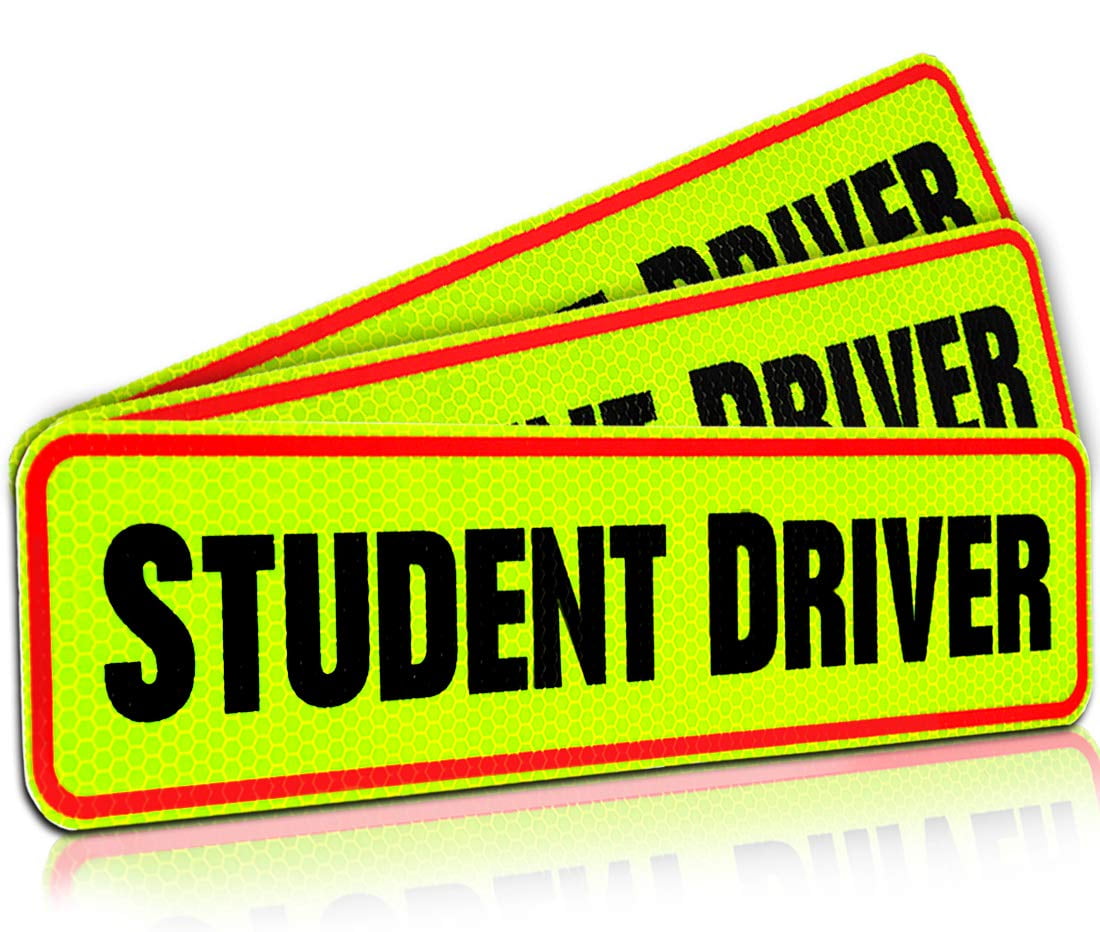 Reflective Student Driver Magnet | 12" Car Magnet Sticker for New ...