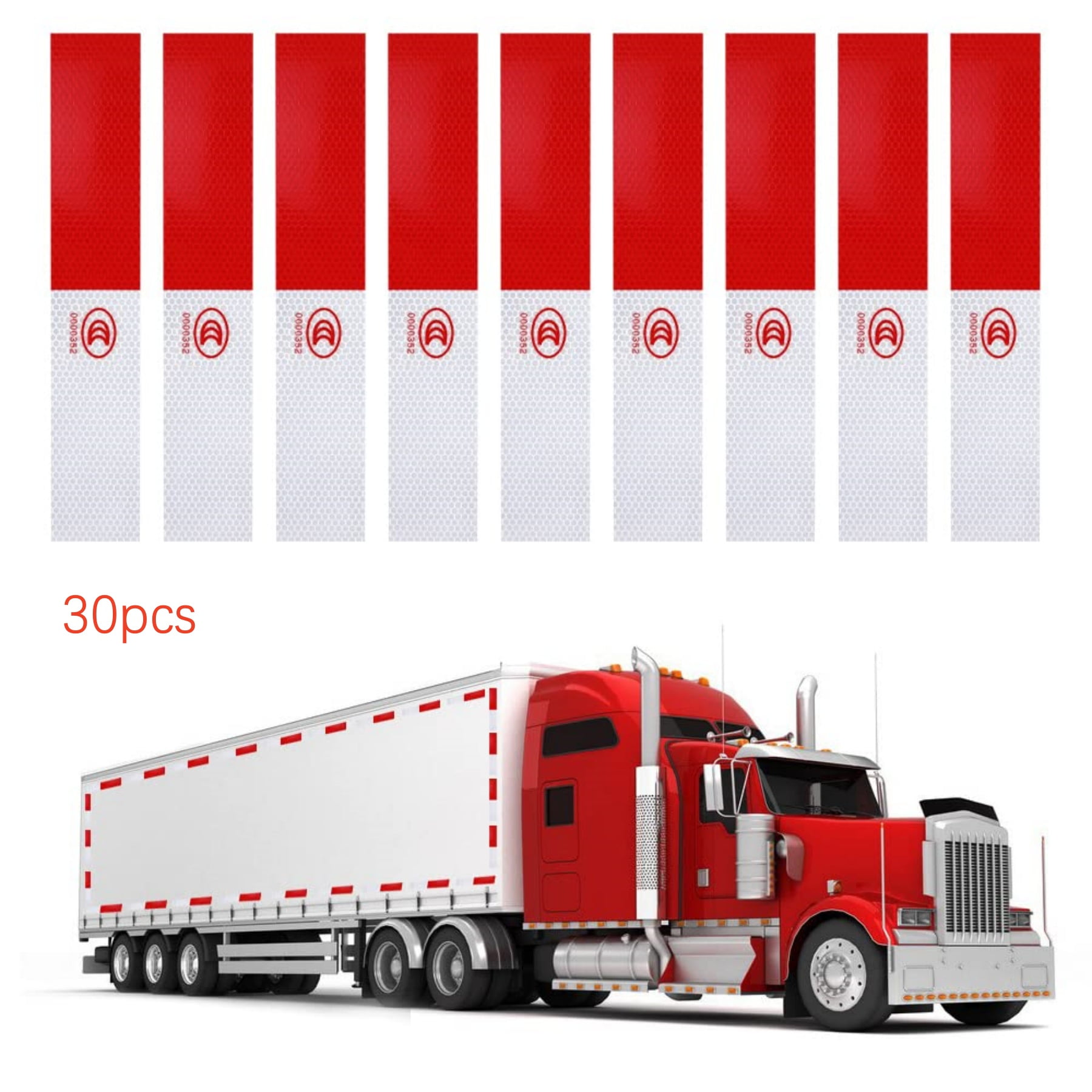 Reflective Tape, 2" × 12" × 30 Pack Red/White Self-Adhesive Outdoor ...