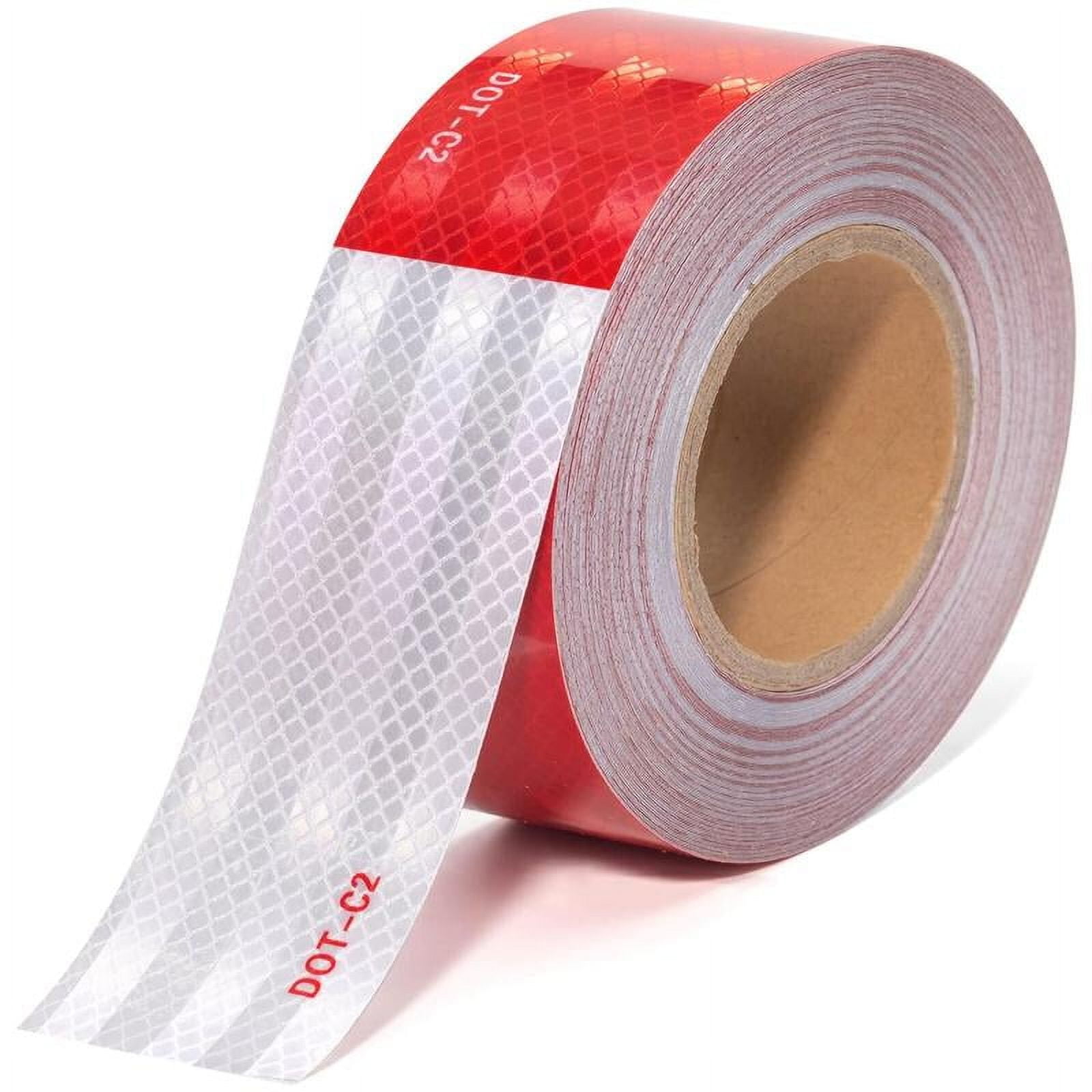 Reflective Tape 2" x 100' – Red & White Adhesive Waterproof Tape for ...