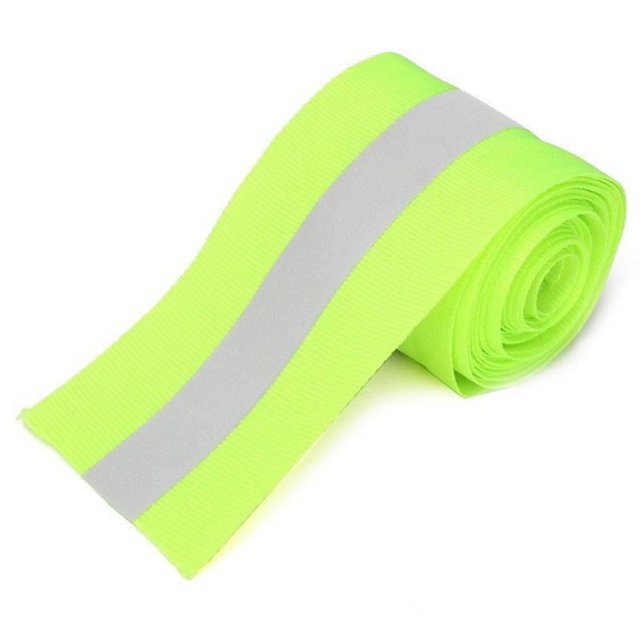 Reflective Tape Ribbon Sew on Lime Synth Fabric 2