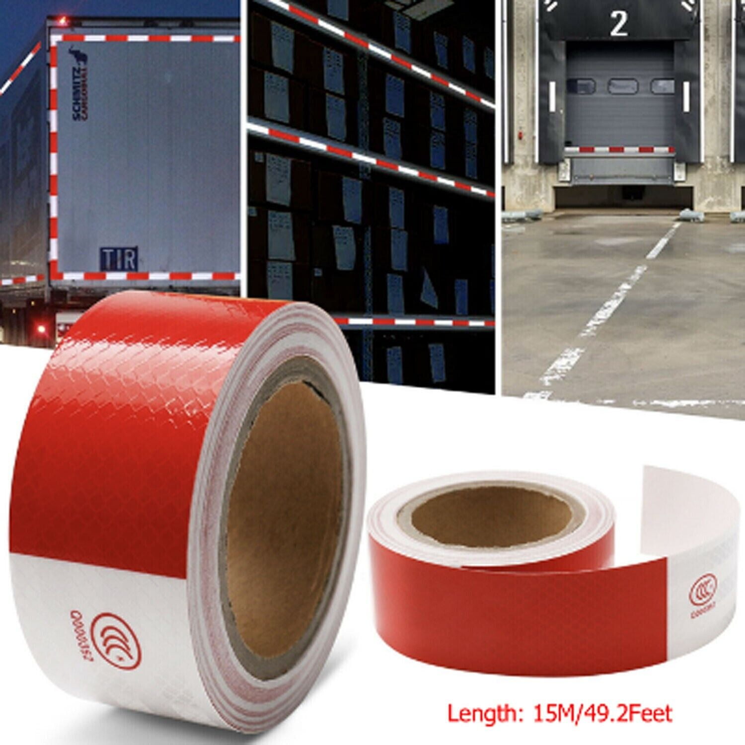 Reflective Trailer Tape Safety Red White Truck Warning Tape Conspicuity ...