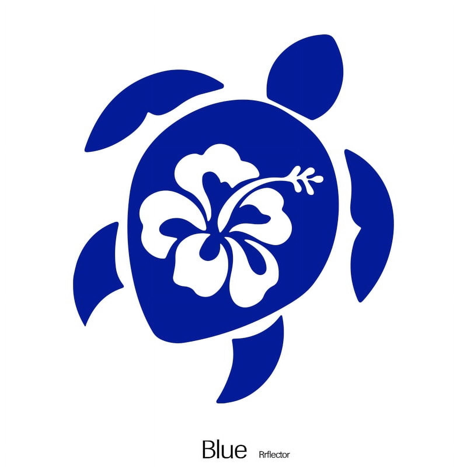 Reflective Turtle with Hibiscus Flower Car Window Stickers Removable ...