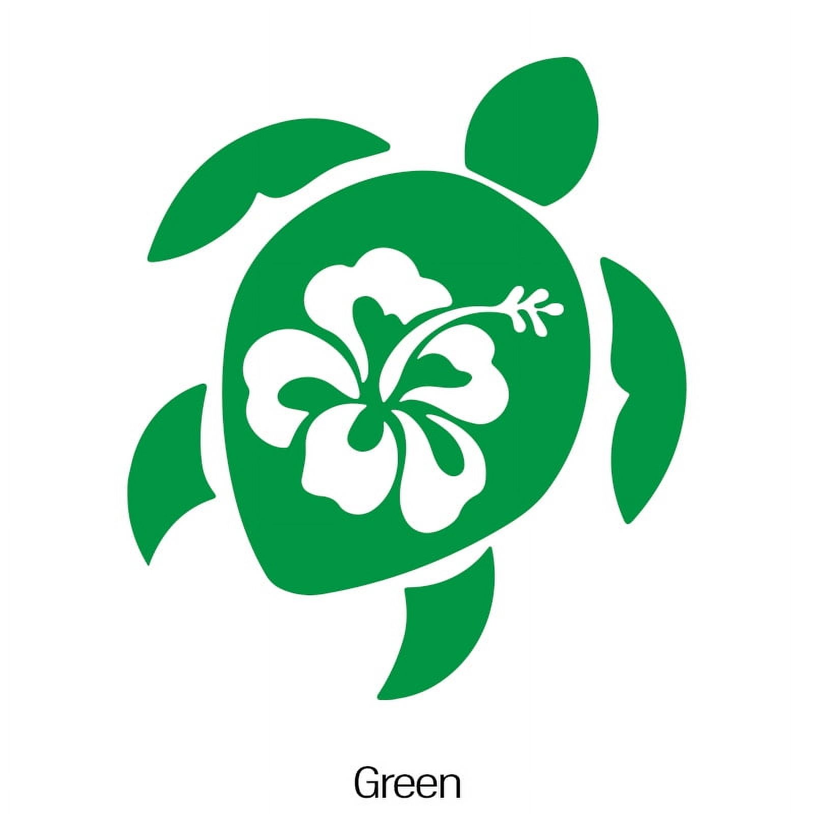Reflective Turtle with Hibiscus Flower Car Window Stickers Removable ...
