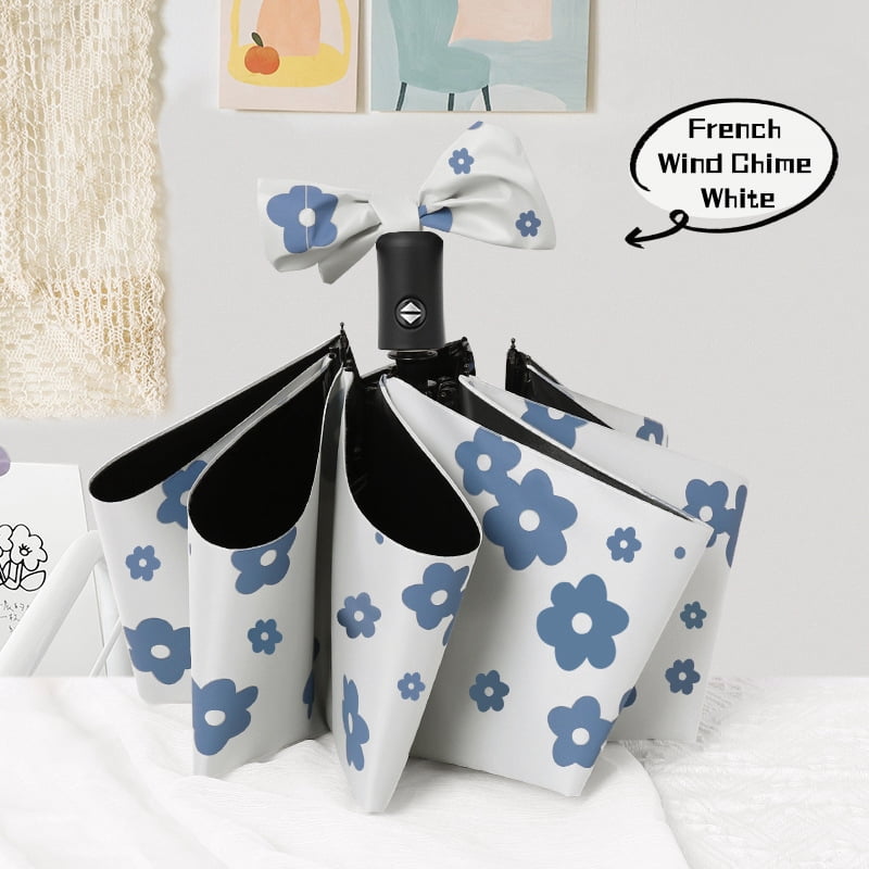 Reflective Umbrellas Reverse Three Fold 8 Bone Black Glue Automatic ...