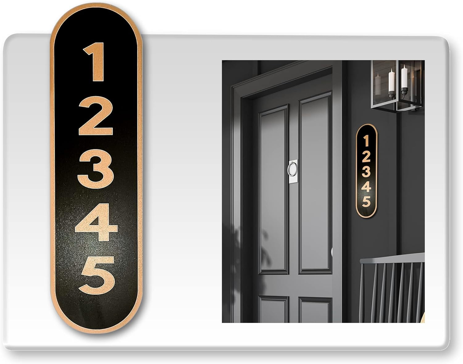 Reflective Vertical House Numbers for Outside, Made in 18'' x 5 ...