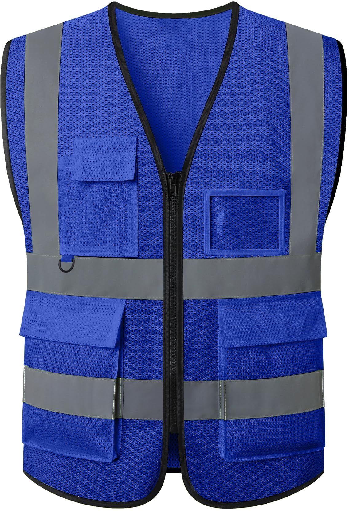 Reflective Vest Class 2 Safety Vests ANSI with 5 Pockets Zipper High ...