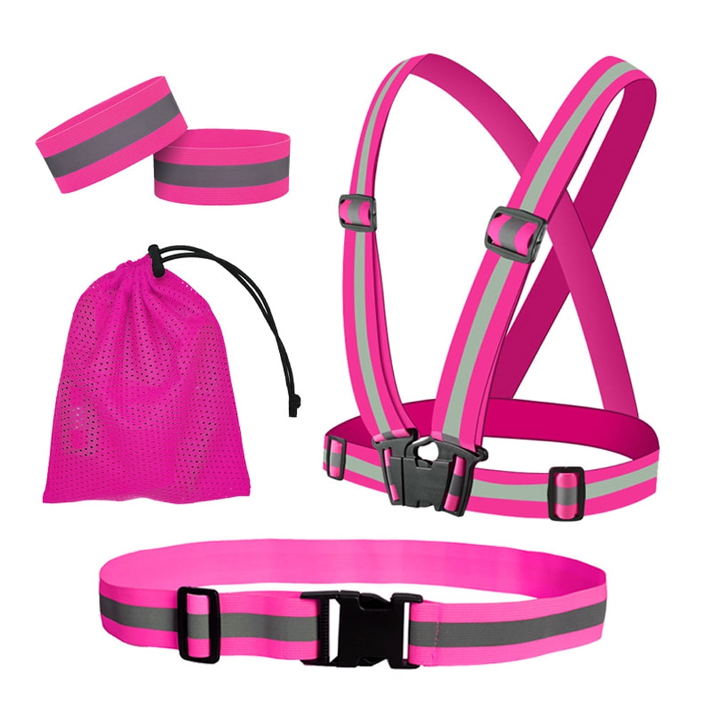 Reflective Vest, Reflective Glow Belt with 3Pack Reflector Armbands ...