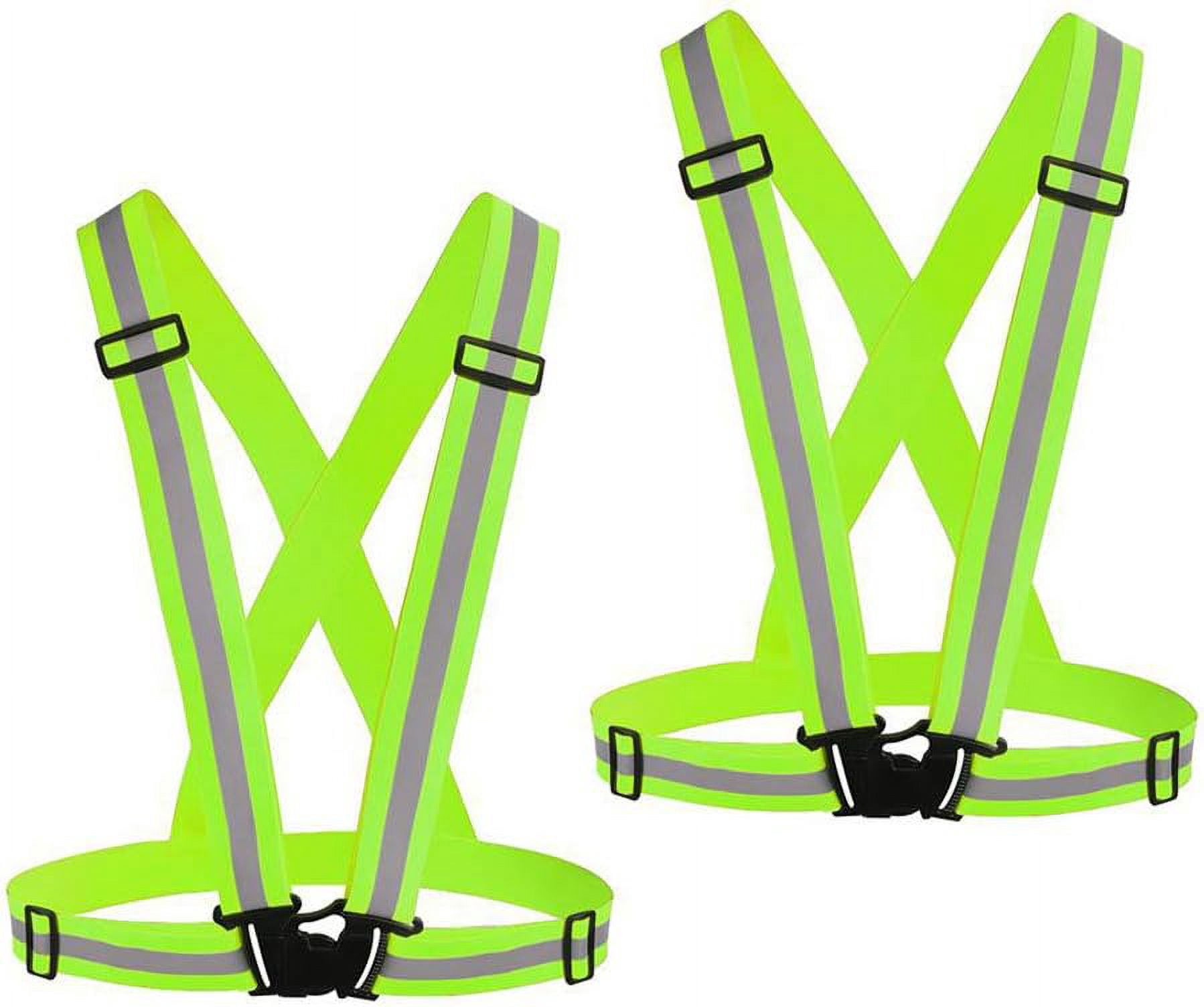 Reflective Vest Running Gear 2Pack, High Visibility Adjustable Safety ...
