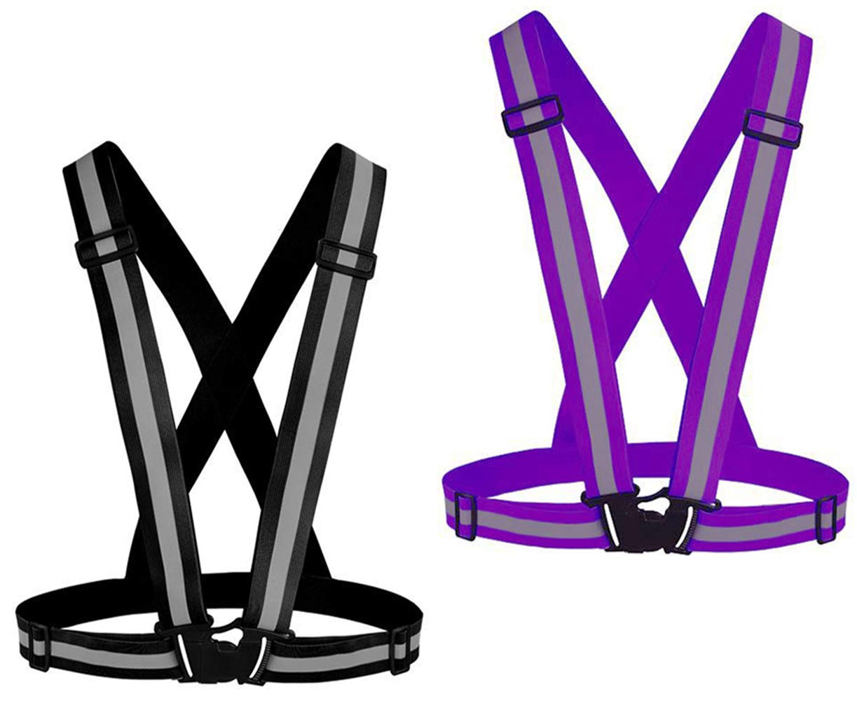 Reflective Vest Running Gear 2Pack, High Visibility Adjustable Safety ...