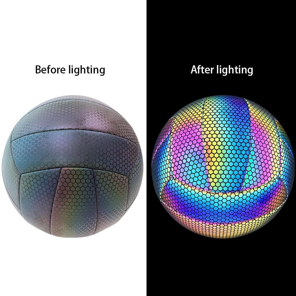 Reflective Volleyball glow The Dark Volleyball PU Leather Night Game ...