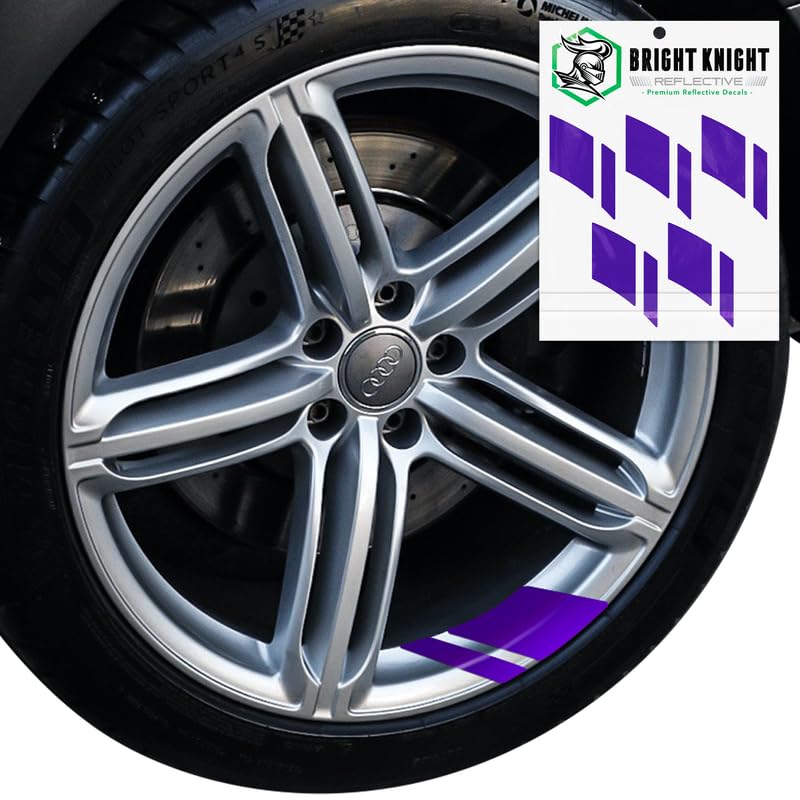 Reflective Wheel Strips Rim Stickers, 5 Sets Purple Reflective Stickers ...