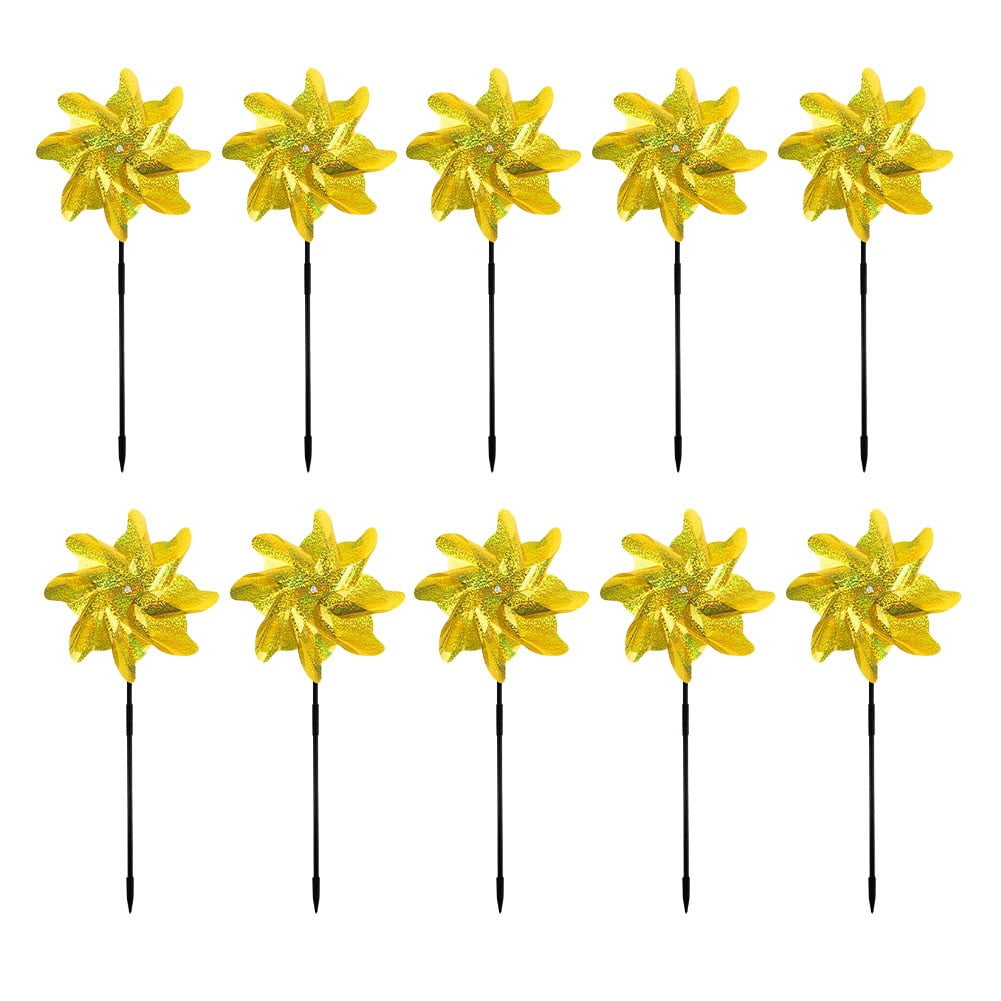 Reflective Windmill Decorations 10-Pack Garden Wind Spinners Outdoor ...