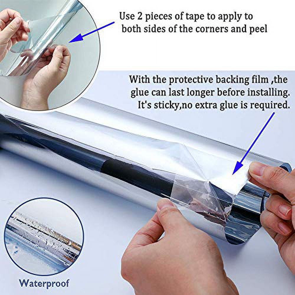 Reflective Window Film Privacy Cling Sun Blocking Adhesive One Way ...