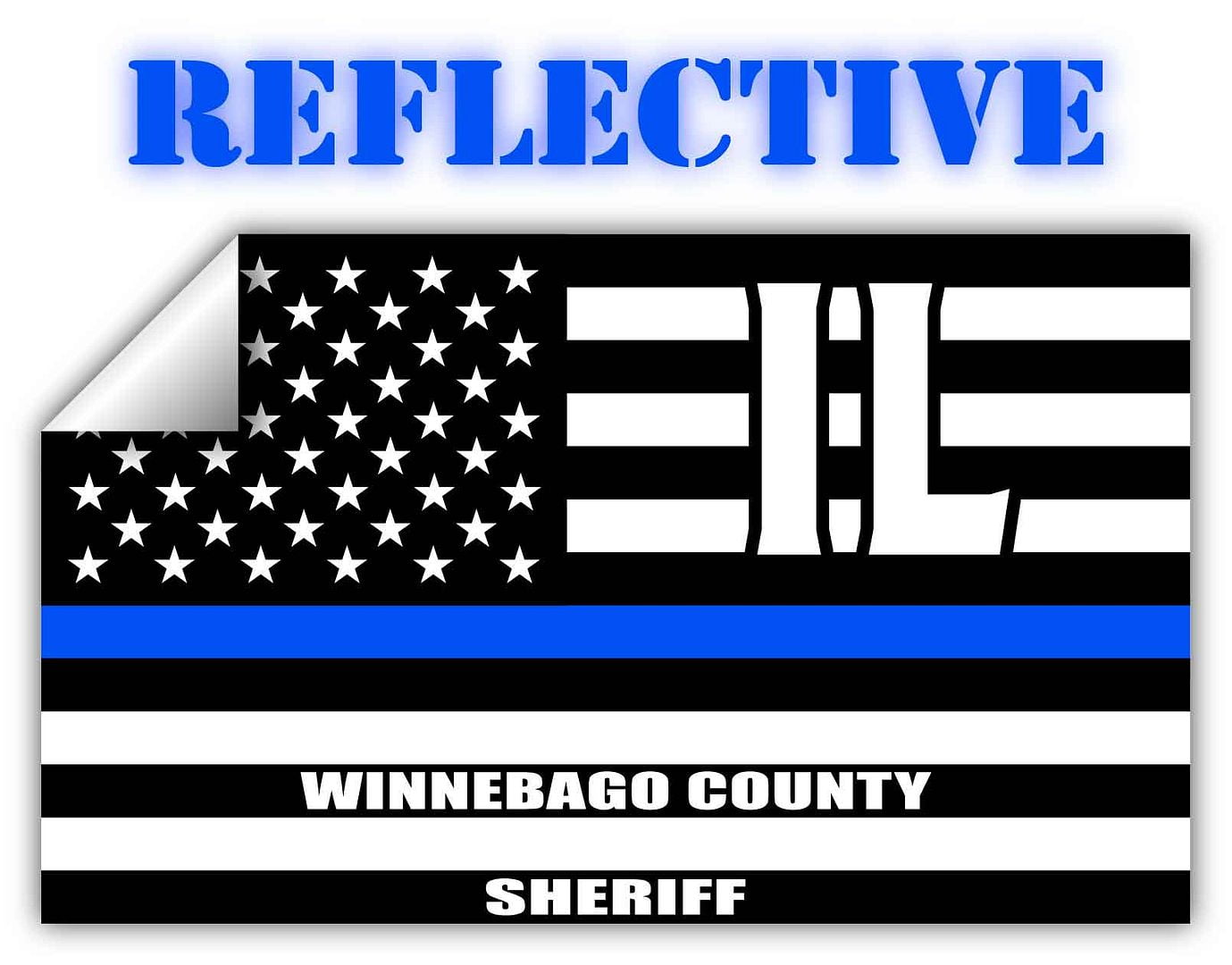 Reflective Winnebago County Illinois IL Thin Blue Line Stealthy Old ...